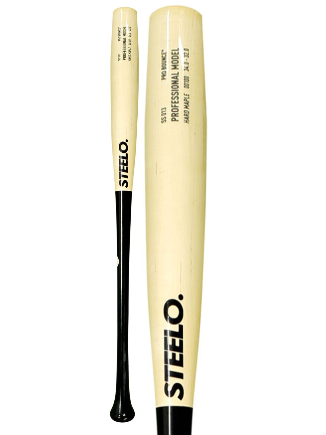 Pro Bounce™ 013 Maple Torpedo Baseball Bat - Black/Clear | STEELO ...
